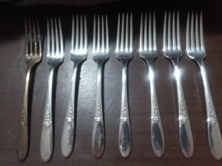 Oneida Community Tudor Plate Fantasy Pattern Eight Soup Spoons | #2588609