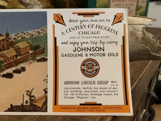 Vintage 1933 JOHNSON REFINING CO Chicago Fair Abraham Lincoln Gas ...