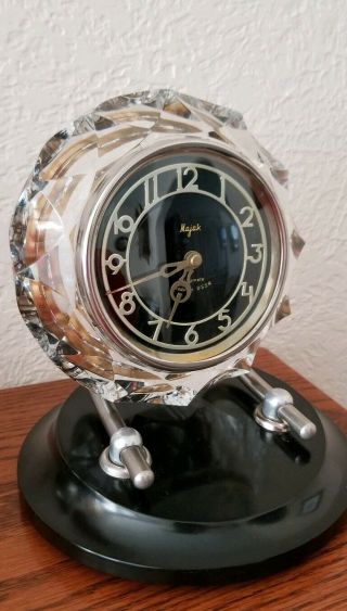 Majak USSR Crystal Case Wind Up Desk Shelf Clock | #16361774