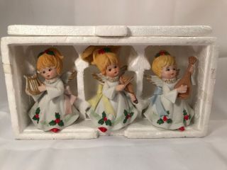 Vintage Homco Christmas Angels Playing Instruments 5551 Bisque ...