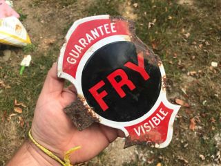 Antique 1920s Fry Visible Gas Gasoline Station Pump Porcelain Sign ...