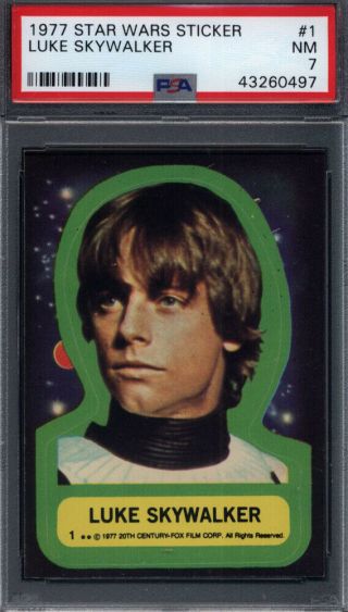 1977 Star Wars Stickers 1 Luke Skywalker PSA 5 | #44034560