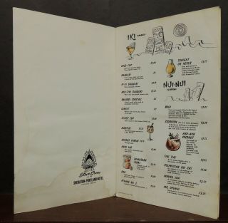 Kon Tiki Bar Restaurant Complete Menu 1959 Sheraton Portland Hotel ...