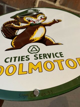 Cities Service Koolmotor Porcelain Pump Gasoline Oil Advertising Sign ...