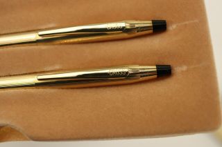 Vintage Cross 1/20 10k Gold Filled Ballpoint Pen, Pencil Set W/ Case ...
