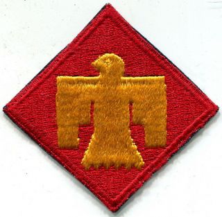 45TH INFANTRY DIVISION WW2 US Army Patch, Red Base Material | #1096201