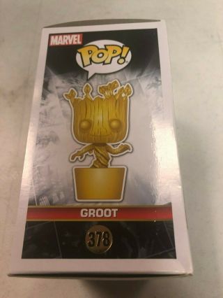 BOX Funko Pop Marvel Studios Groot Gold Chrome 378 Vinyl Figure | #14419974