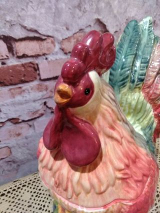 SUSAN WINGET CERAMIC ROOSTER COOKIE JAR WITH SUNFLOWERS | #14023287