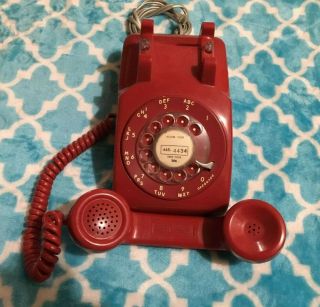 Stromberg Carlson Red USA Rotary Dial Telephone Vintage | #13897906