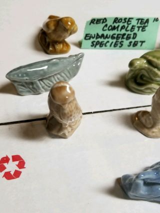Wade Whimsies Complete Set Red Rose Tea Endangered Species Figurines ...